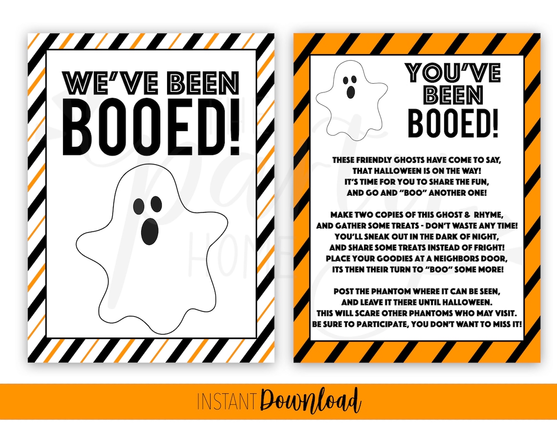 You've Been Booed Printable, We've Been Booed Kit, Halloween, Halloween ...