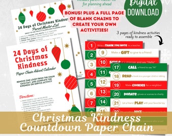 Christmas Kindness Countdown for Kids, Printable Advent Countdown ...