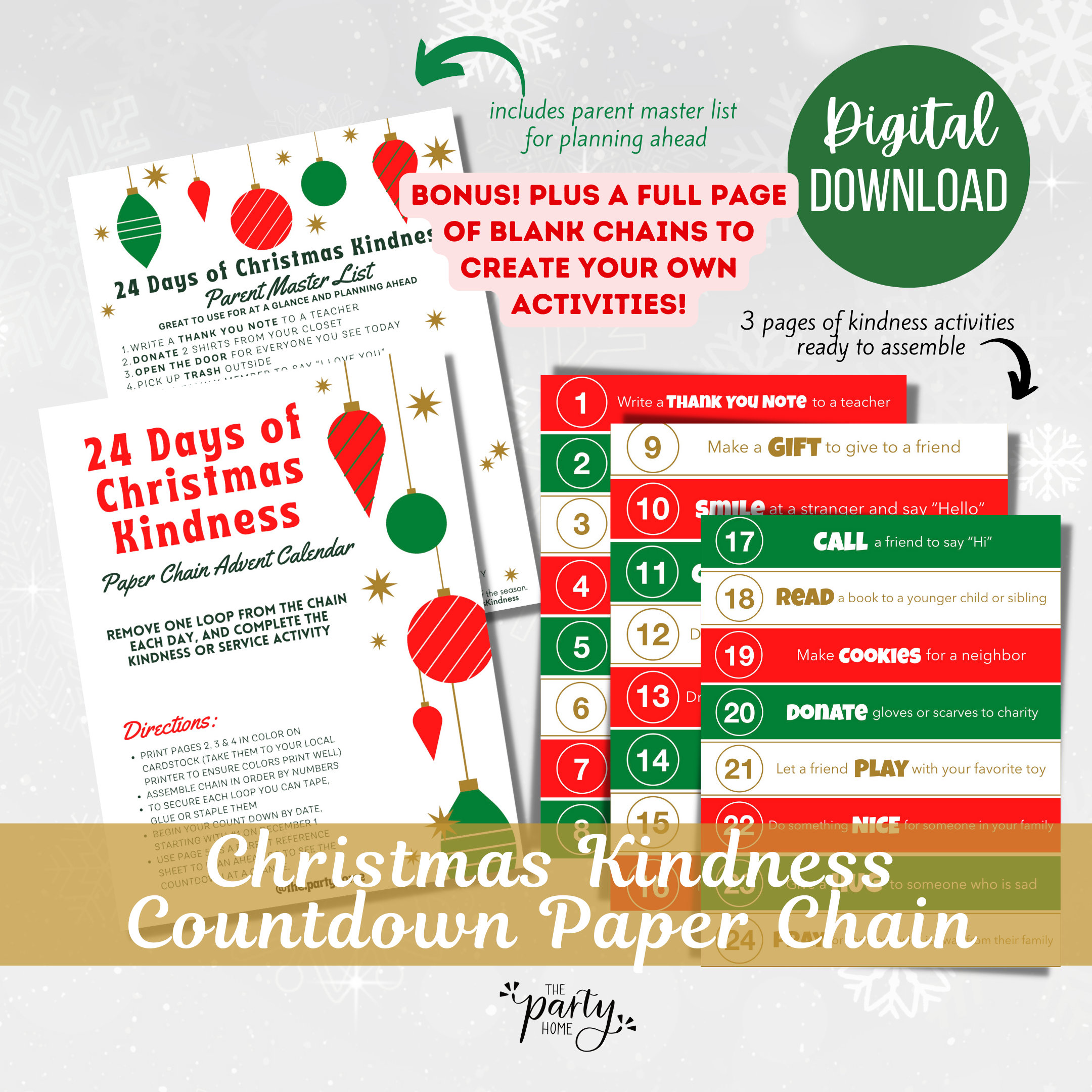 Christmas Paper Chain Link Countdown, Christmas Kindness Countdown for ...