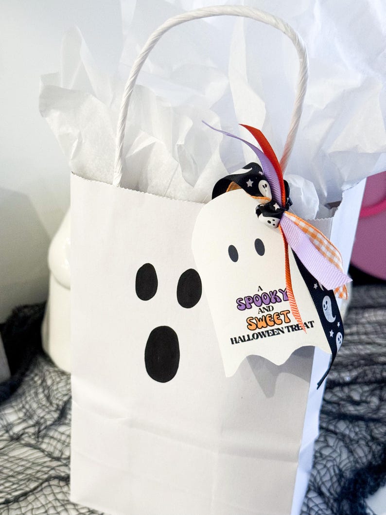 Spooky Sweet Halloween Treat, Halloween Gift Tag, Halloween Ghost Party ...