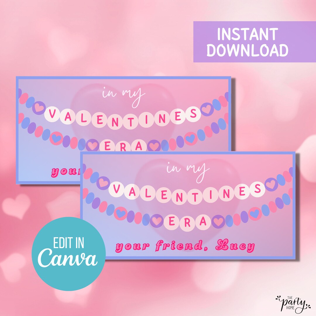 In My Valentine Era Printable, T Swift Valentine, Bead Kit Valentine ...