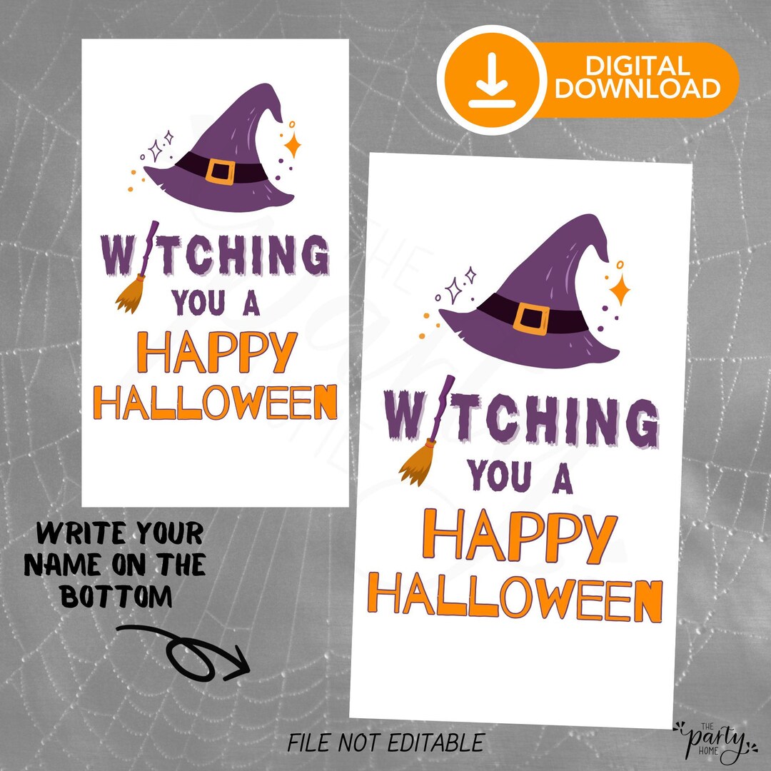 Witching You a Happy Halloween, Wishing You Halloween, Witch Theme Gift ...