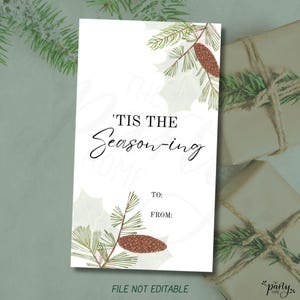 Tis the Season Gift Tag, Seasoning Gift Tag, Christmas Gift, Neighbor ...