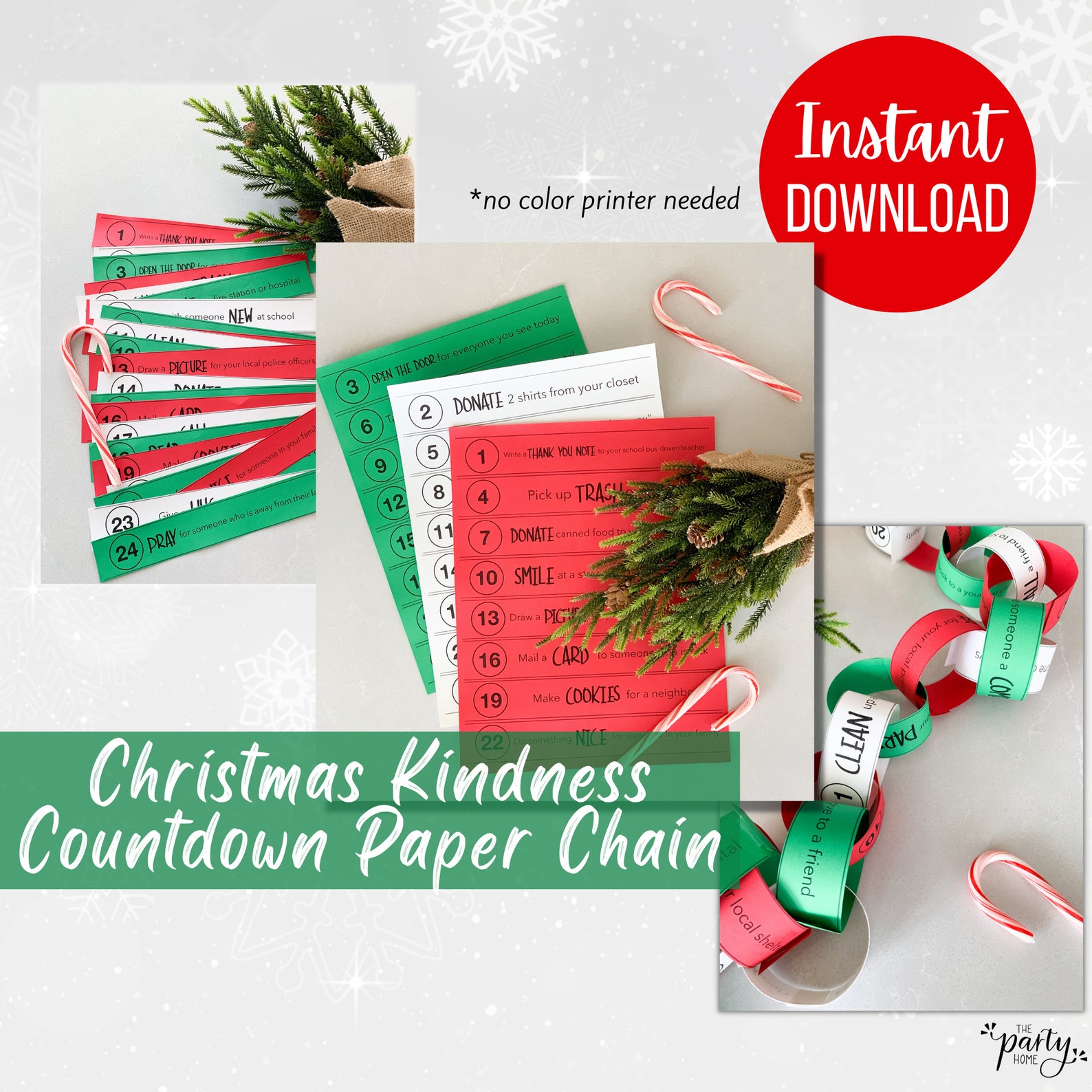 Christmas Kindness Countdown for Kids, Printable Advent Countdown ...