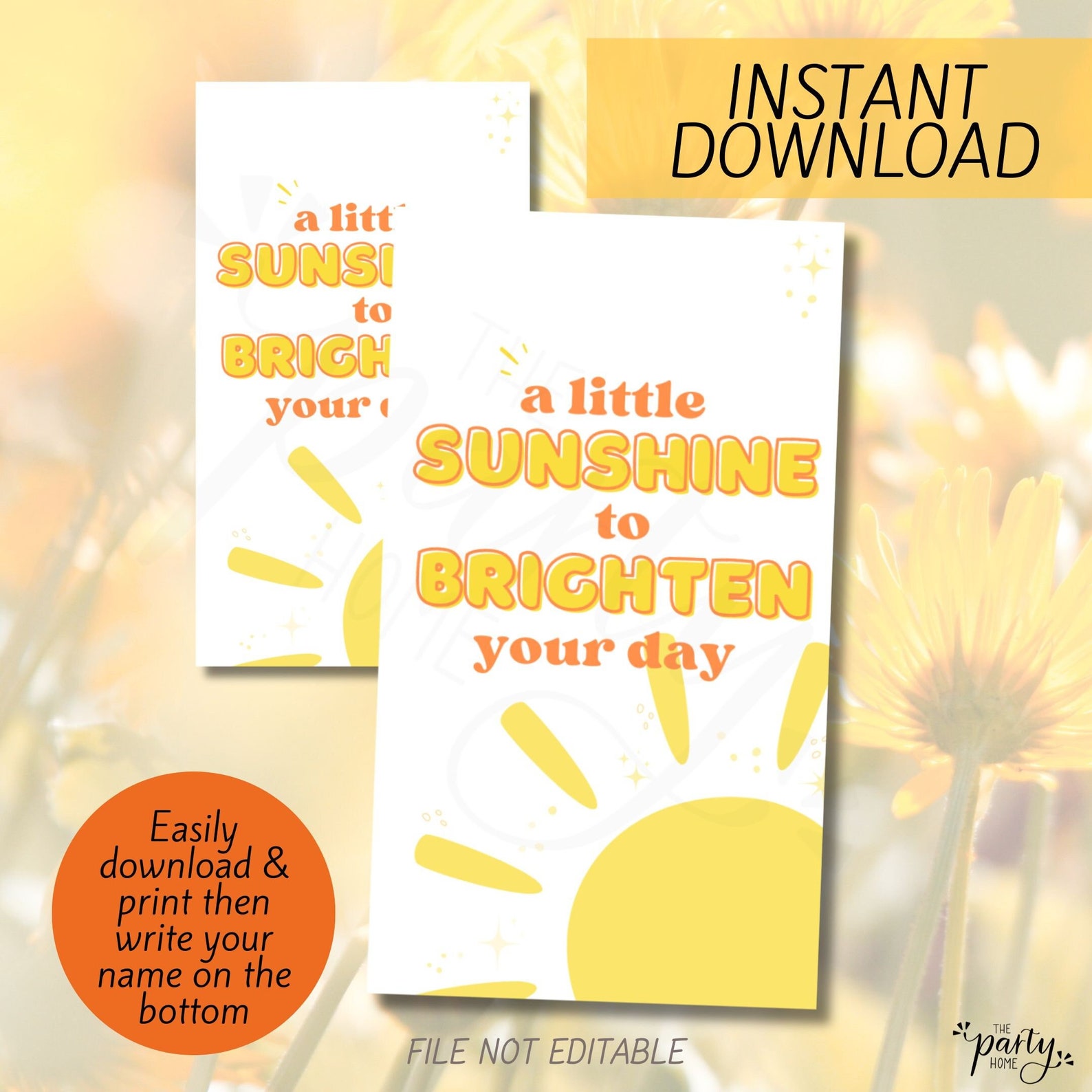 Sunshine Gift Tag, Sunshine Box Printable, Brighten Someones Day ...
