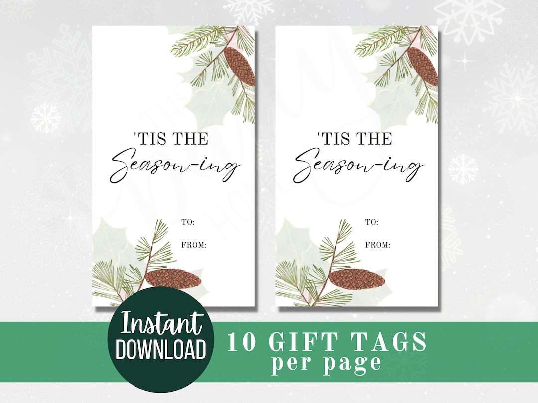 Tis the Season Gift Tag, Seasoning Gift Tag, Christmas Gift, Neighbor ...