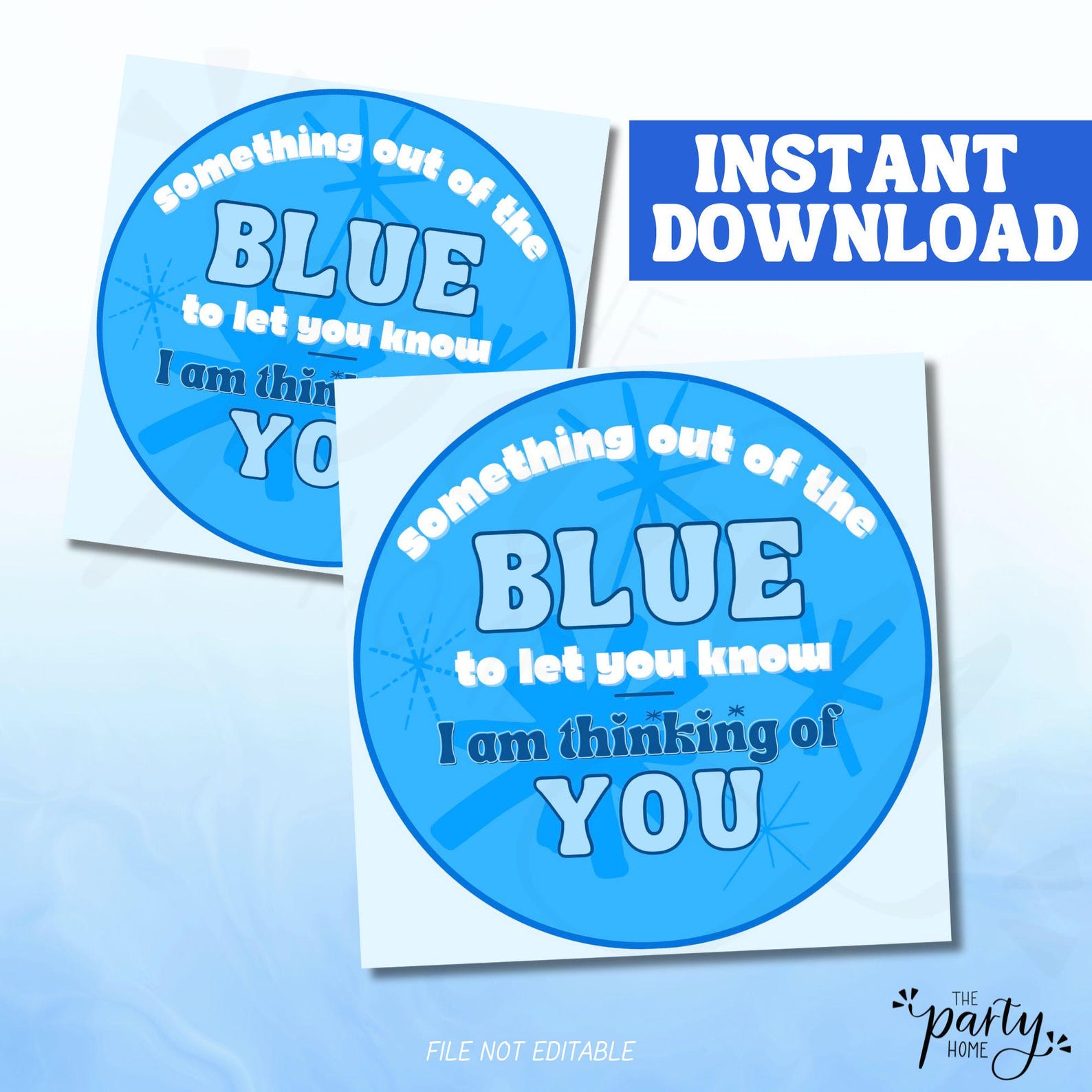 Something Out of the Blue Gift Tag, Thinking of You Tag, Blue Theme ...