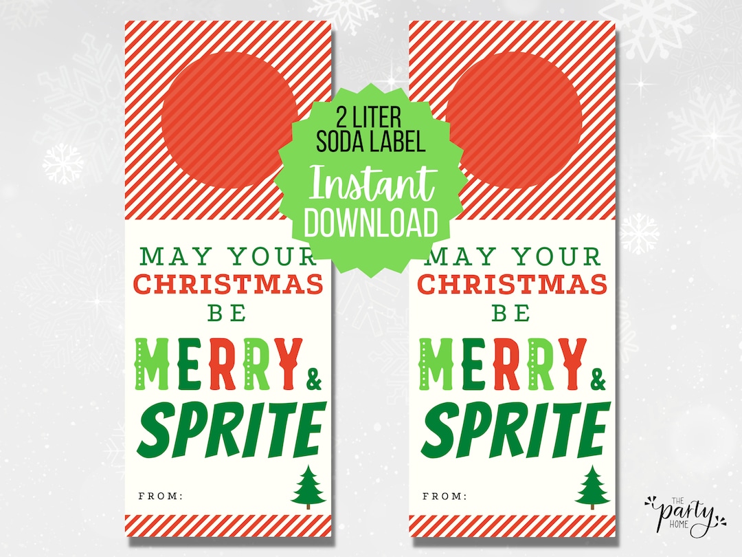 Sprite Gift Tag 2 Liter Soda Label Soda Holiday Gift Tag - Etsy
