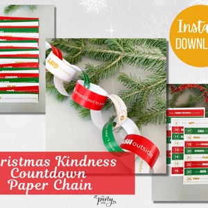 Christmas Paper Chain Link Countdown Christmas Kindness - Etsy