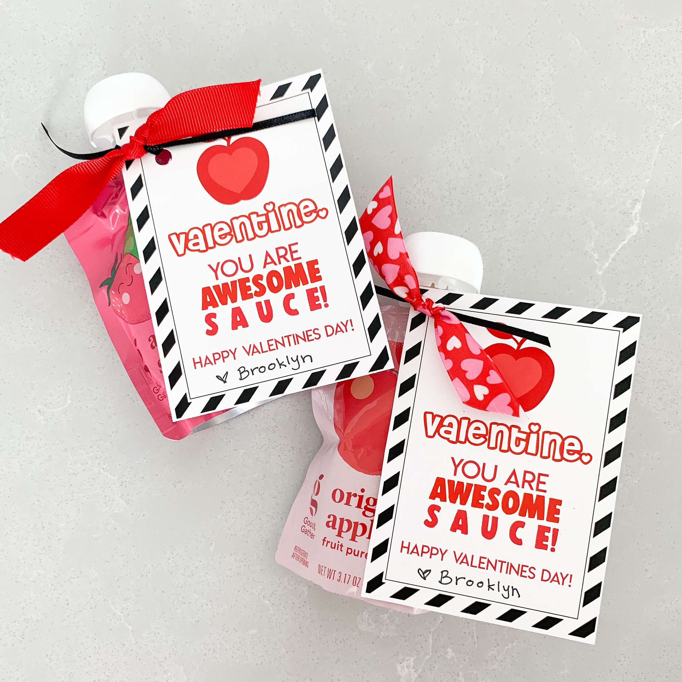 Applesauce Valentine's Day Printable Cards / Awesome Sauce Tag ...