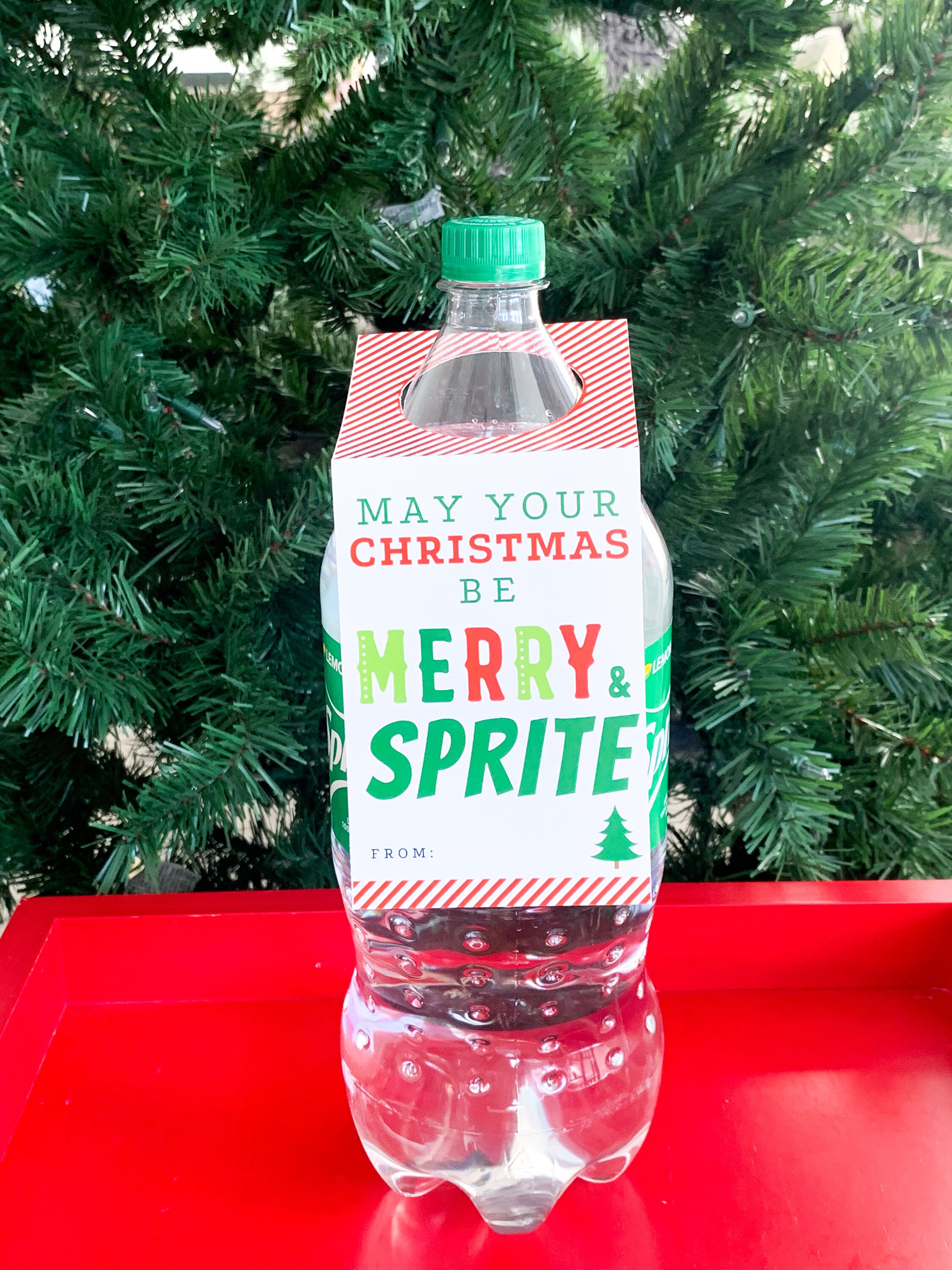 Sprite Gift Tag, 2 Liter Soda Label, Soda Holiday Gift Tag, Merry and ...