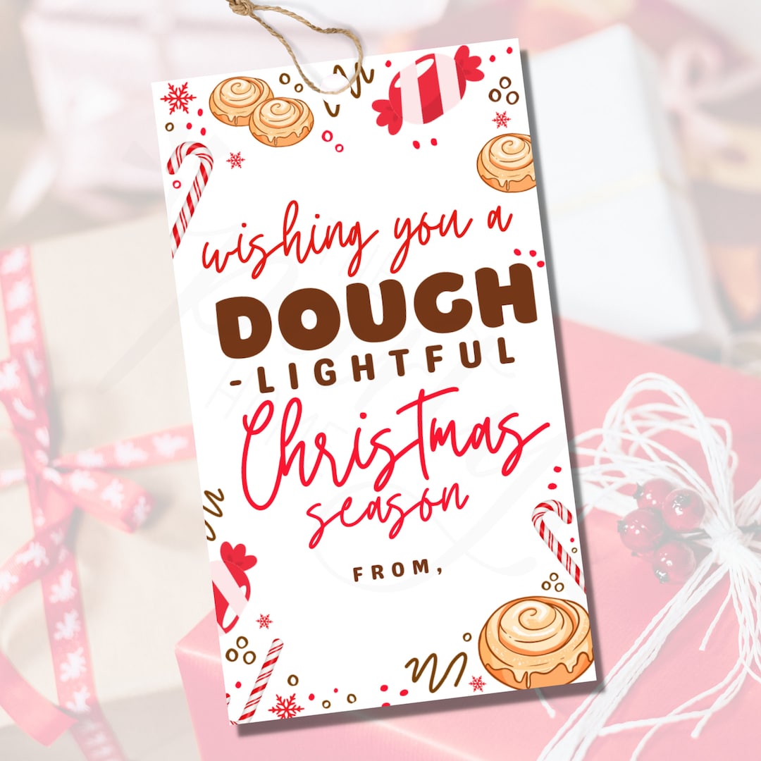 Cinnamon Roll Gift Tag, Dough Christmas Gift Tag, Cinnamon Roll ...
