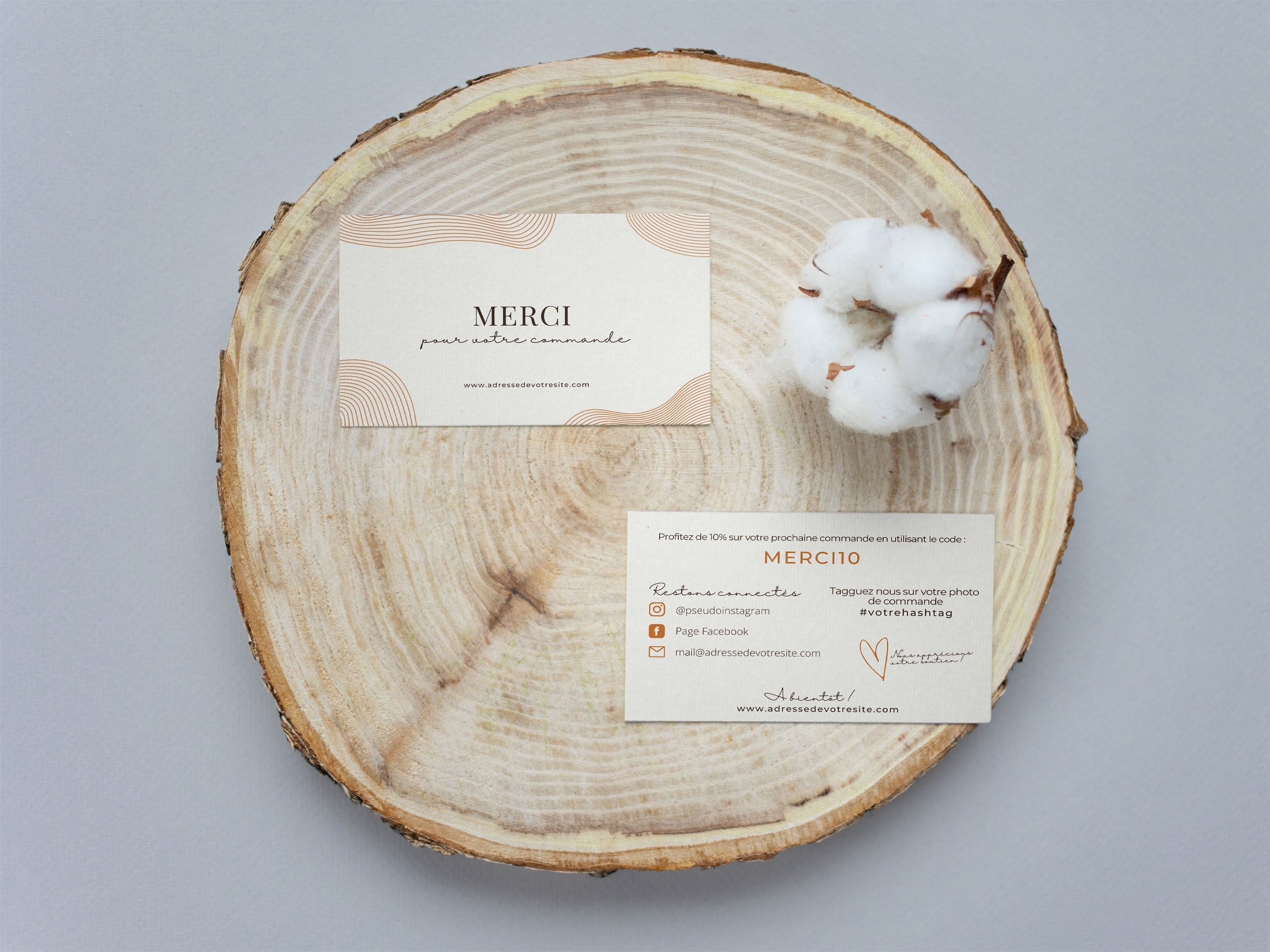 Wabi Sabi Business Card Thank You Card, Online Store Thank You Card, E ...