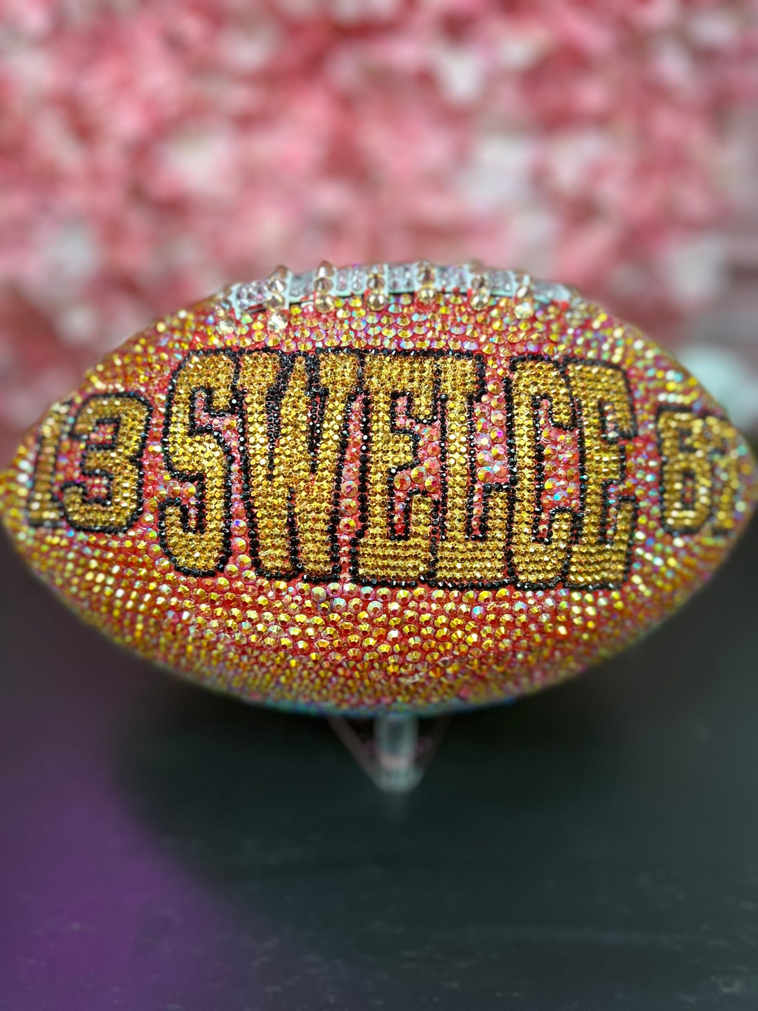 SWELCE Taylor Swift and Travis Kelce Kansas City Chiefs Bling Football ...