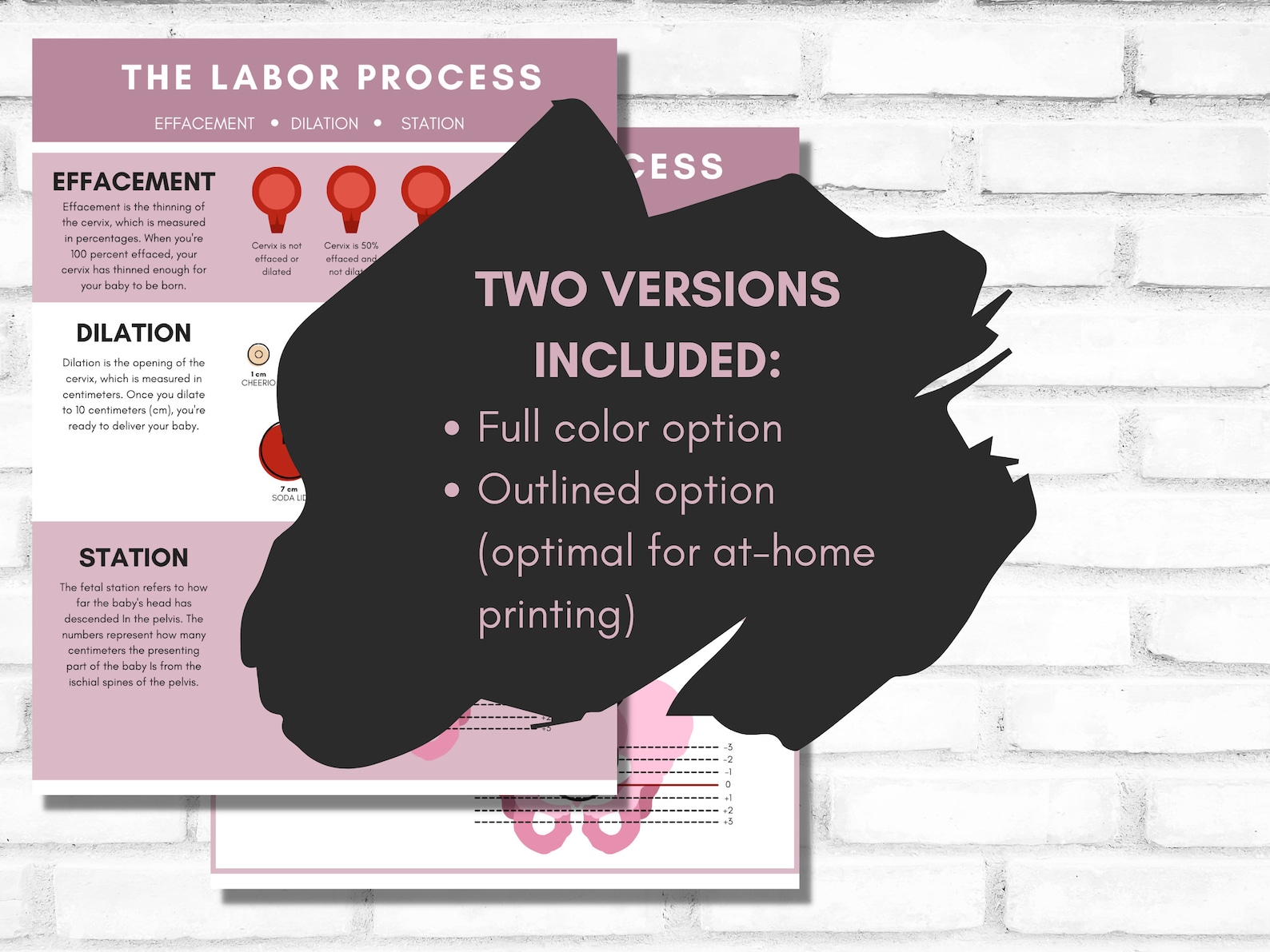 The Labor Process Effacement, Dilation, and Station Handout Printable ...