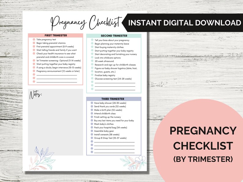 Pregnancy Checklist | Pregnancy Planner | Pregnancy To-do List ...