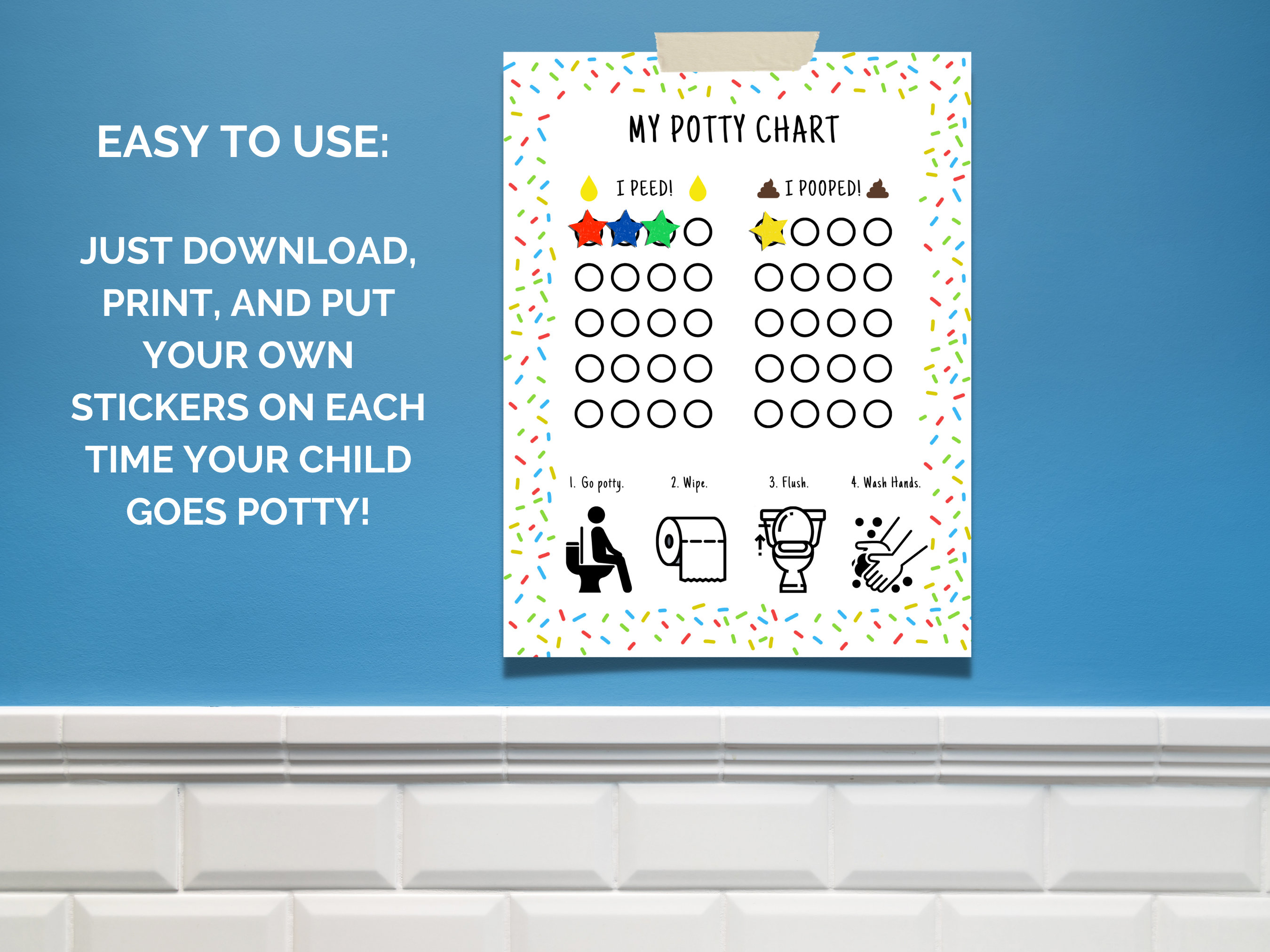 Printable Potty Training Chart | Potty Training Sticker Chart With ...