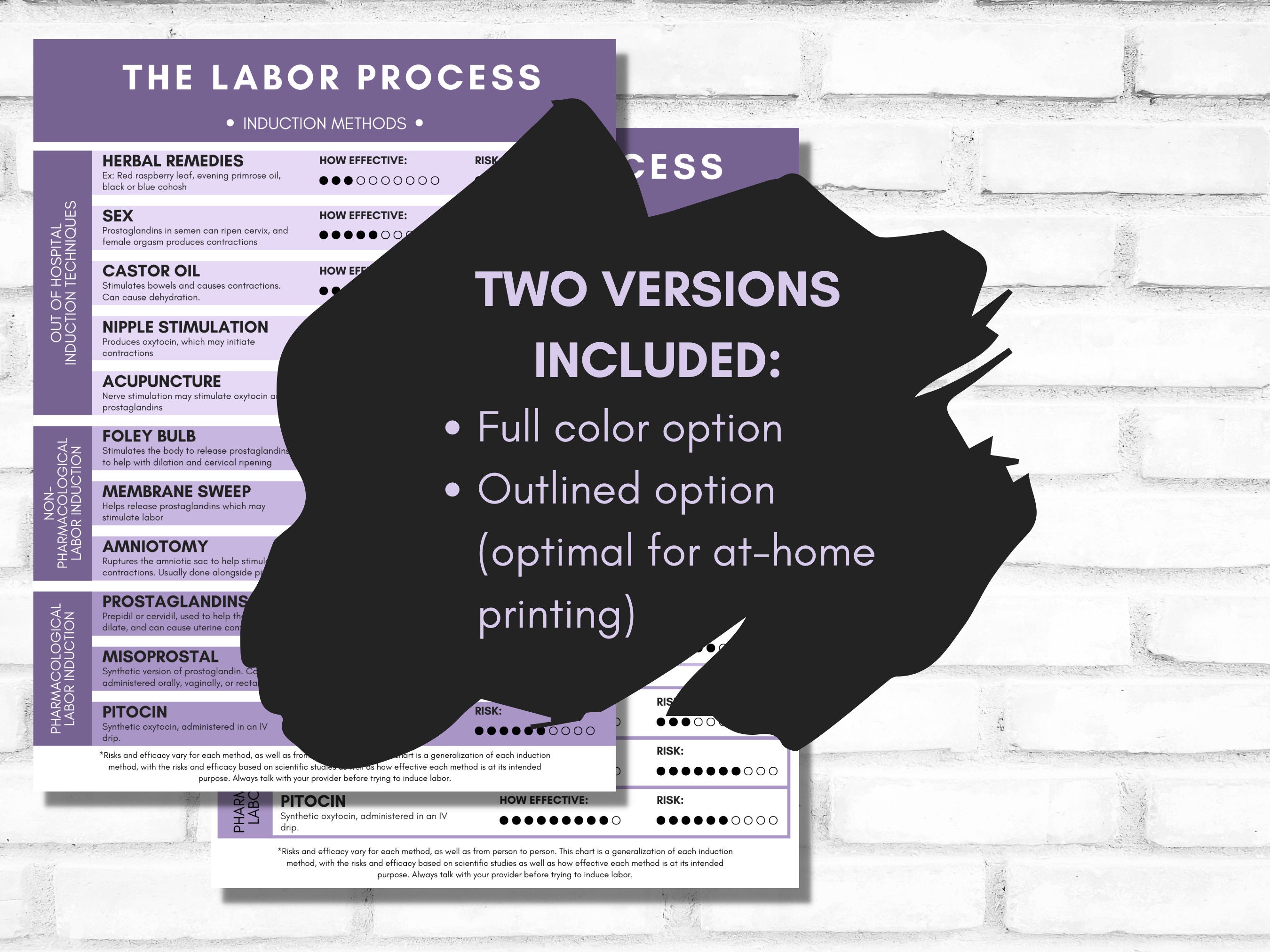 Labor Process- Induction Methods Handout | Printable PDF | Birth ...