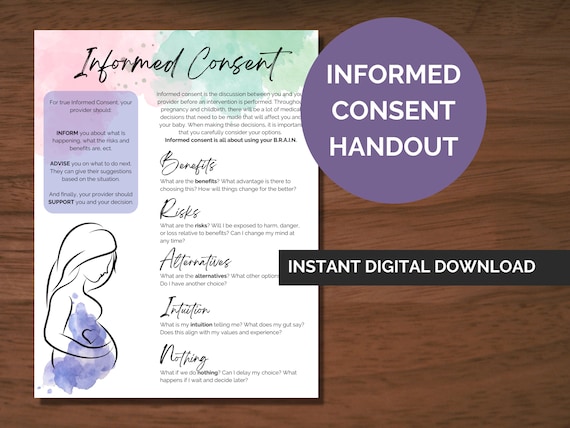 Informed Consent Handout B.R.A.I.N Acronym Printable PDF - Etsy