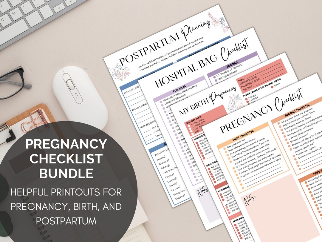 Pregnancy, Birth, and Postpartum BUNDLE | Pregnancy Planning Checklists ...