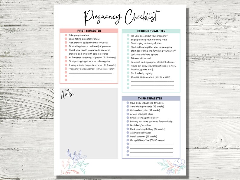 Pregnancy Checklist | Pregnancy Planner | Pregnancy To-do List ...