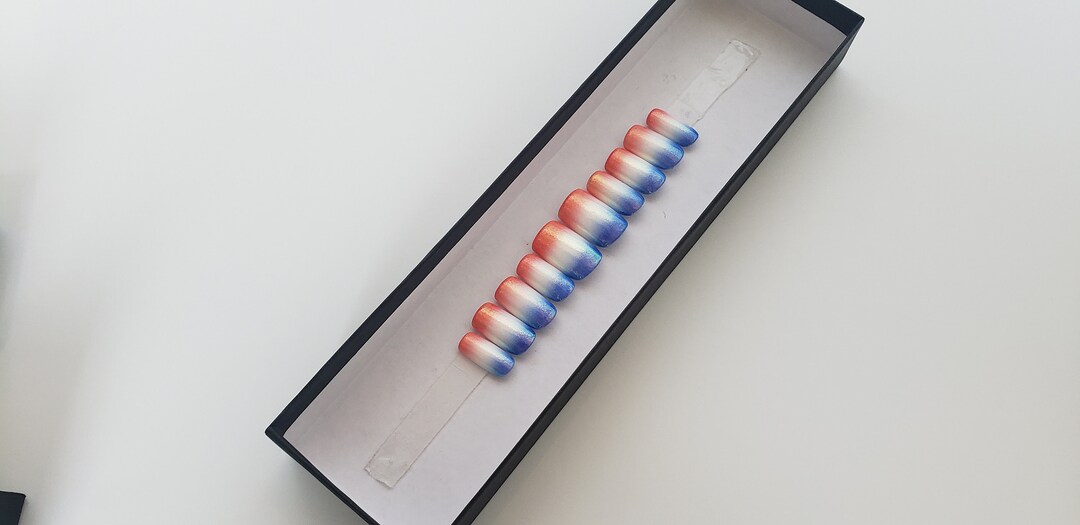Bomb Pop Red, White and Blue Press on Nails - Etsy