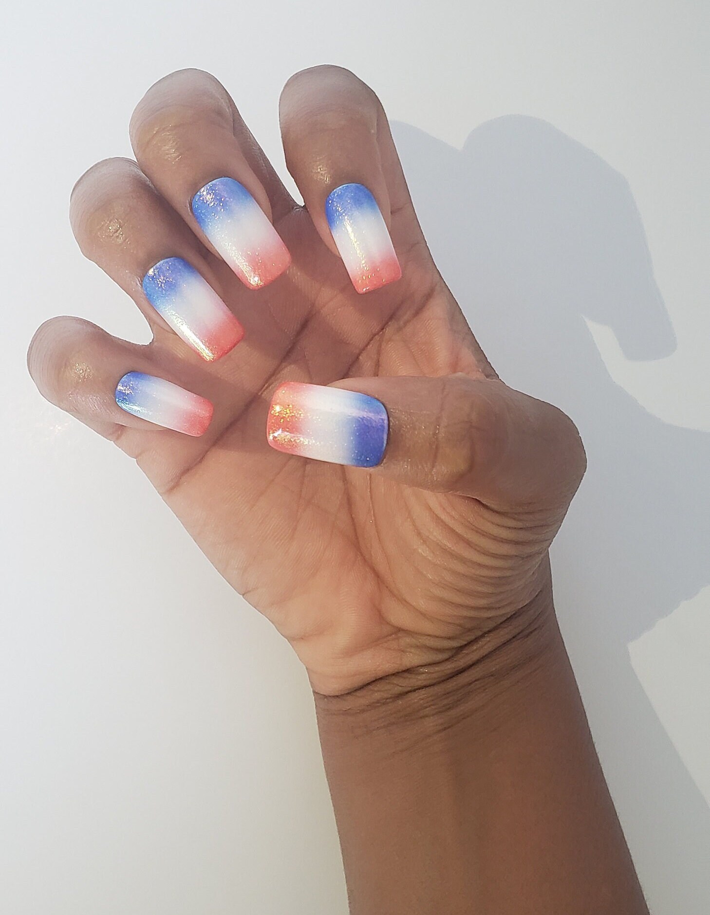 Bomb Pop Red, White and Blue Press on Nails - Etsy