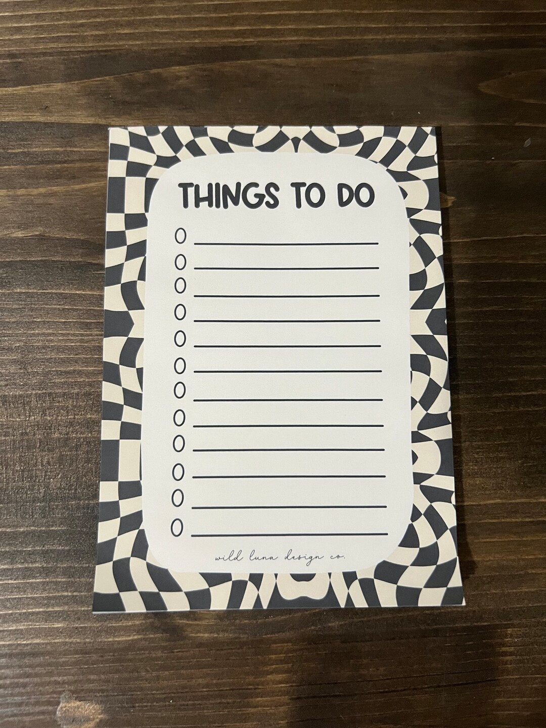 Black & White Checkered Notepad - Etsy