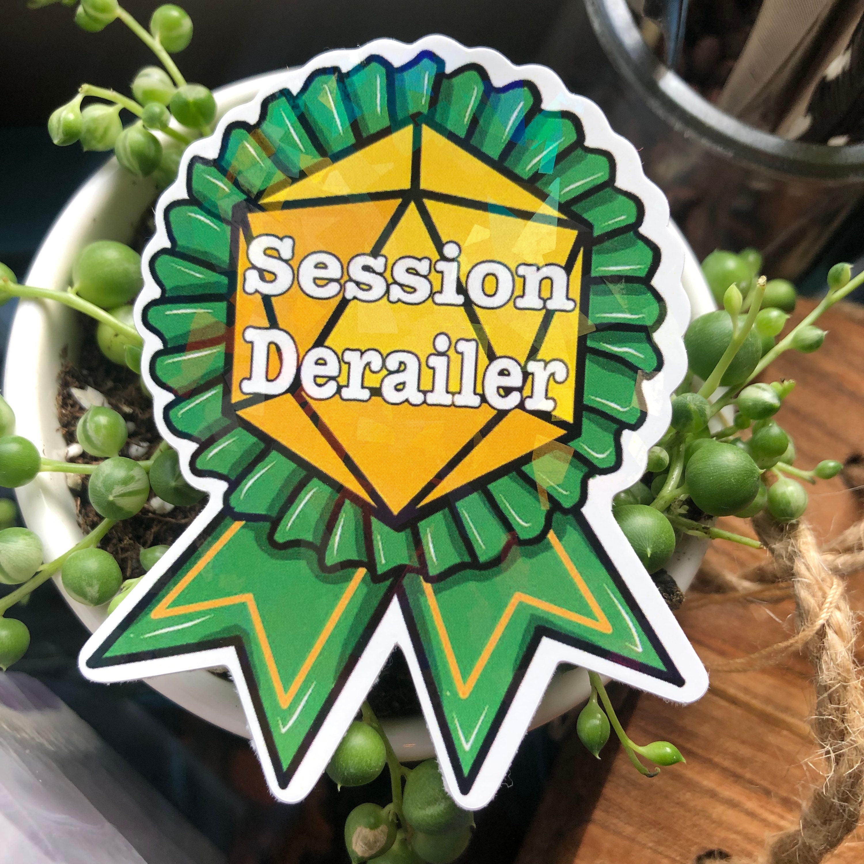 D20 Award Sticker “session Derailer” TTRPG Vinyl Sticker - Etsy