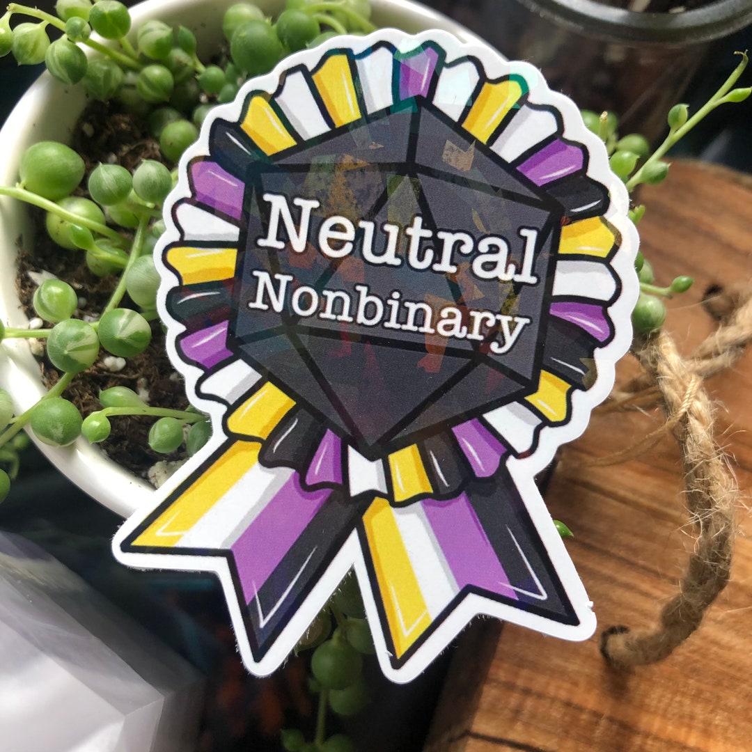 D20 Pride Award Sticker “neutral Nonbinary” Rainbow Pride Flag Vinyl Sticker - Etsy