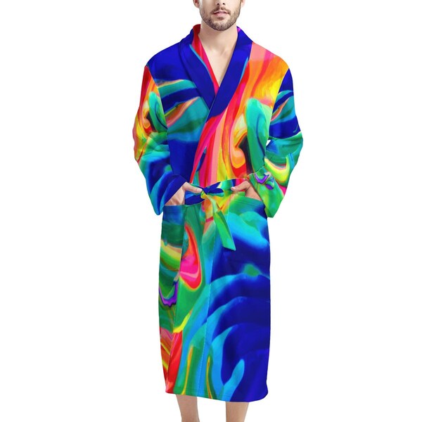 Rainbow Bathrobe - Etsy