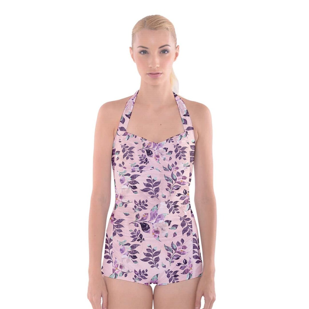 Elegant Sangria Boyleg Halter One-piece Swimsuit for Women Comfortable ...