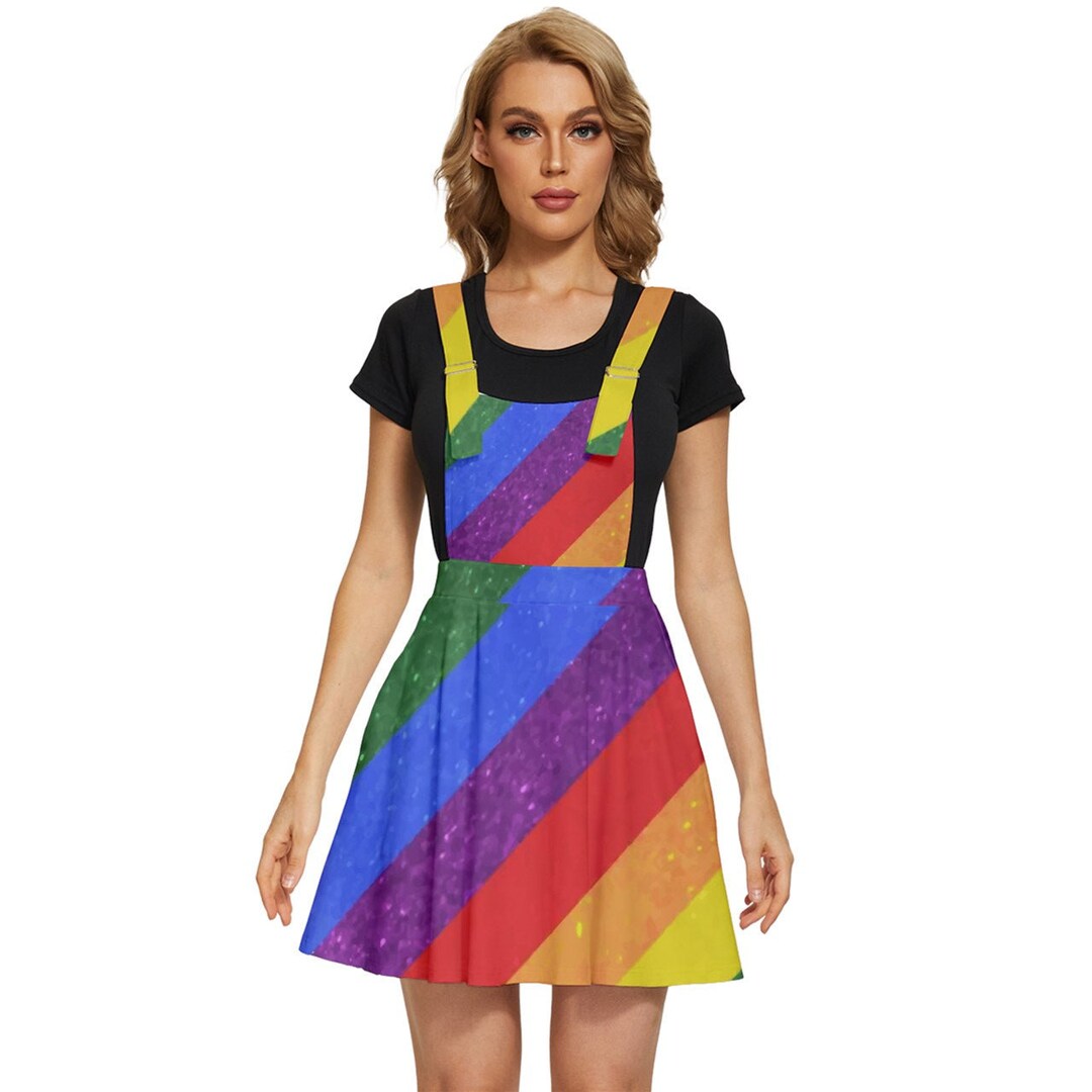 Rainbow LGBTQ+ Pride Apron Dress: Colorful Adult Outfit for Gay, Bi ...