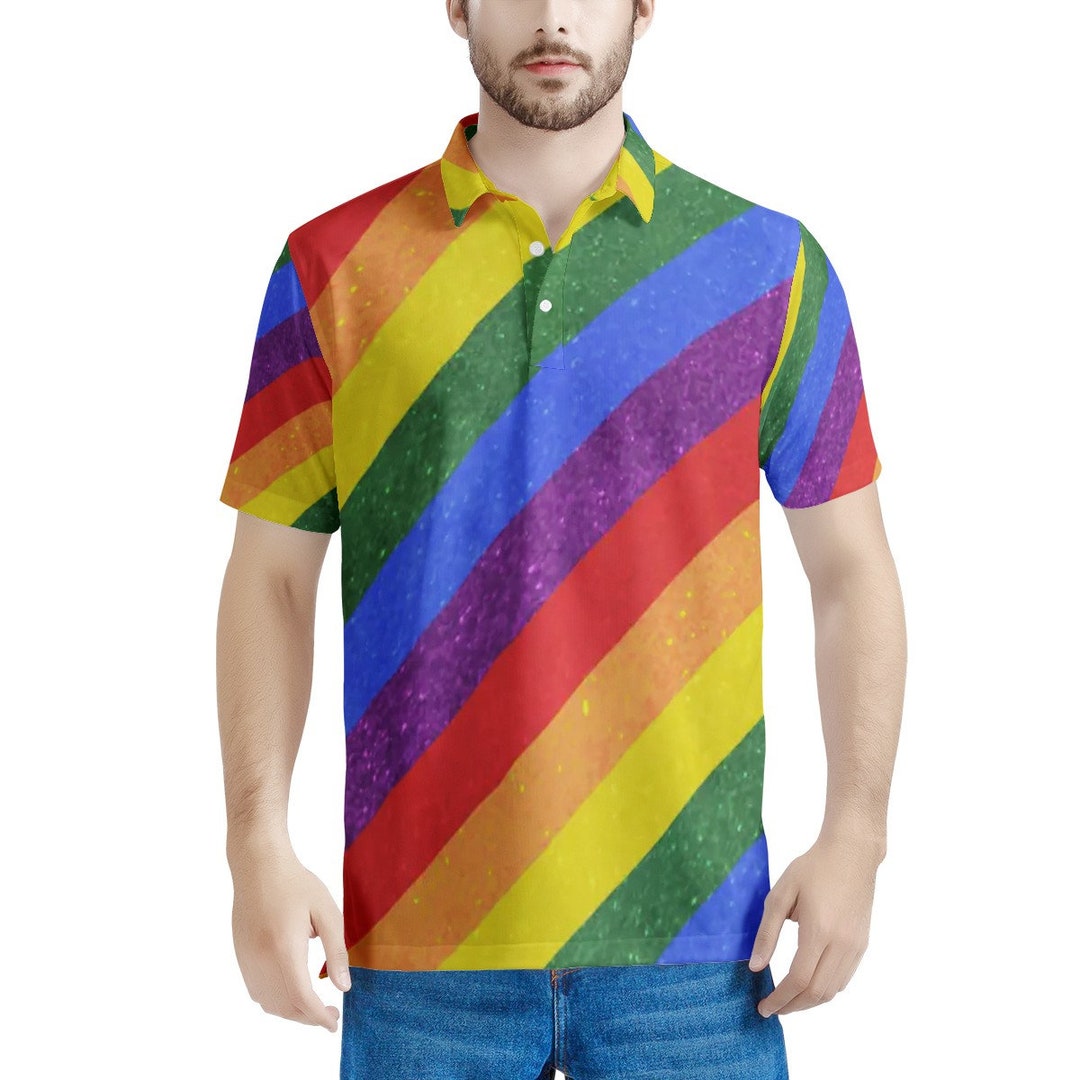 Vibrant LGBTQ+ Pride All-over Print Polo Shirt: Stylish Queer Support ...