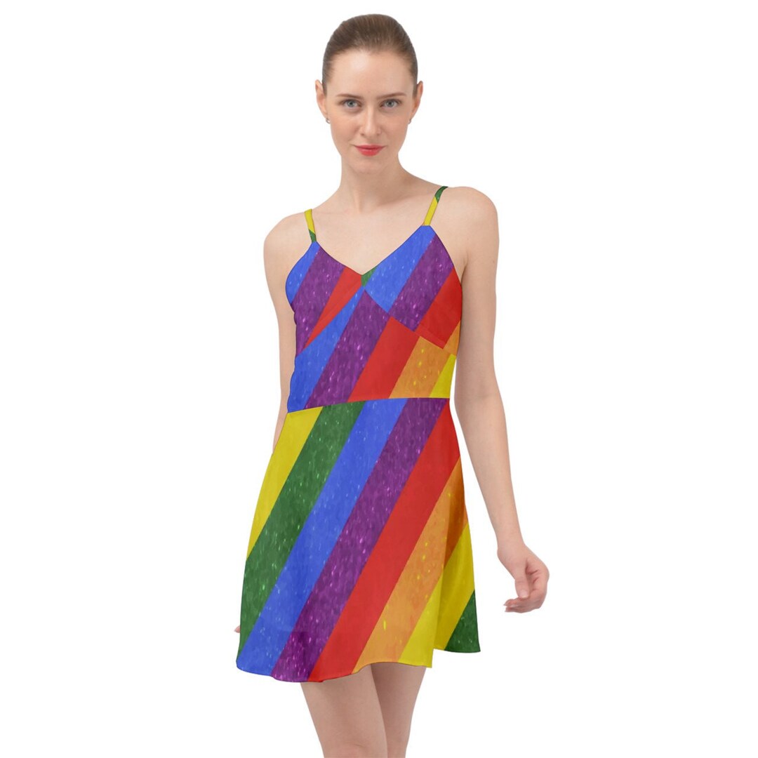 LGBTQ Summer Time Chiffon Dress Rainbow Pride - Etsy