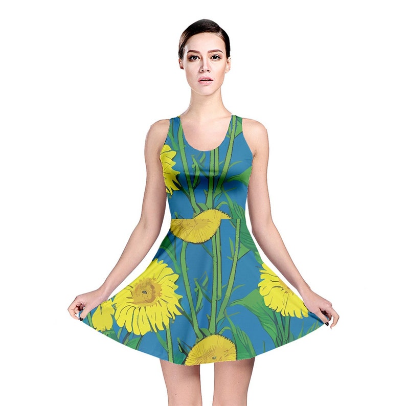 Sunflower Reversible Skater Dress - Etsy