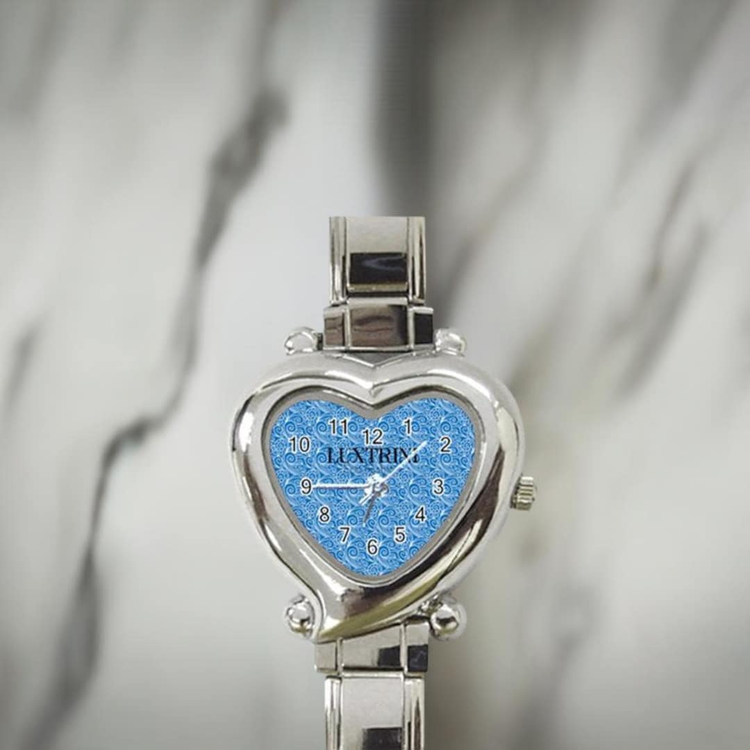 Customizable Heart Italian Charm Watch: Adjustable Stainless Steel ...