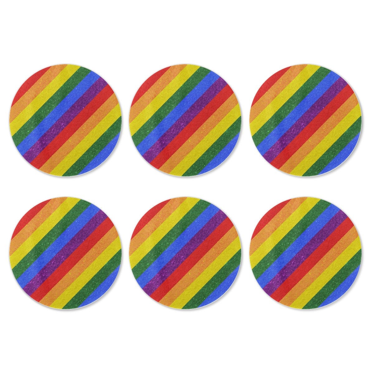 Rainbow LGBTQ Pride Flag Coaster Set | Colorful Drink Mat Collection ...
