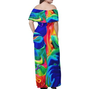 Rainbow Confusion Women off Shoulder Maxi Dress - Sizes up to 7XL - Etsy
