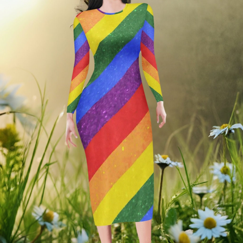 LGBTQ Pride Women Bodycon Midi Sheath Dress up to 4XL - Etsy