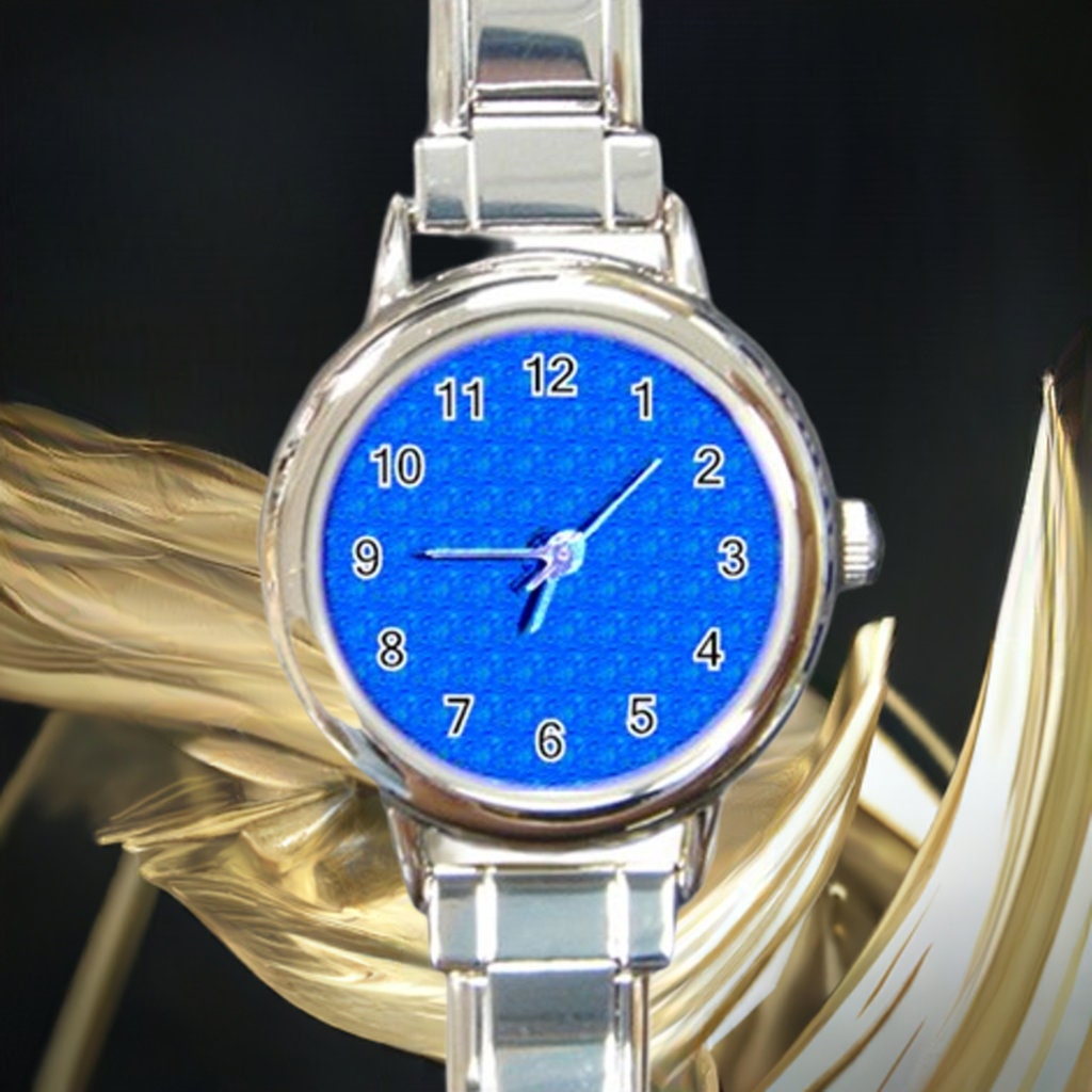 Round Italian Charm Watch Blue Wave - Etsy