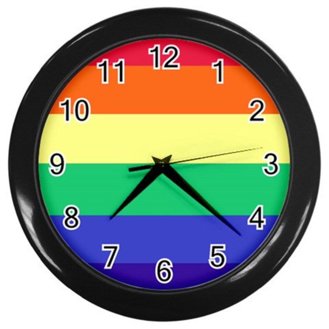 LGBTQ Rainbow Pride 12 Wall Clock black - Etsy