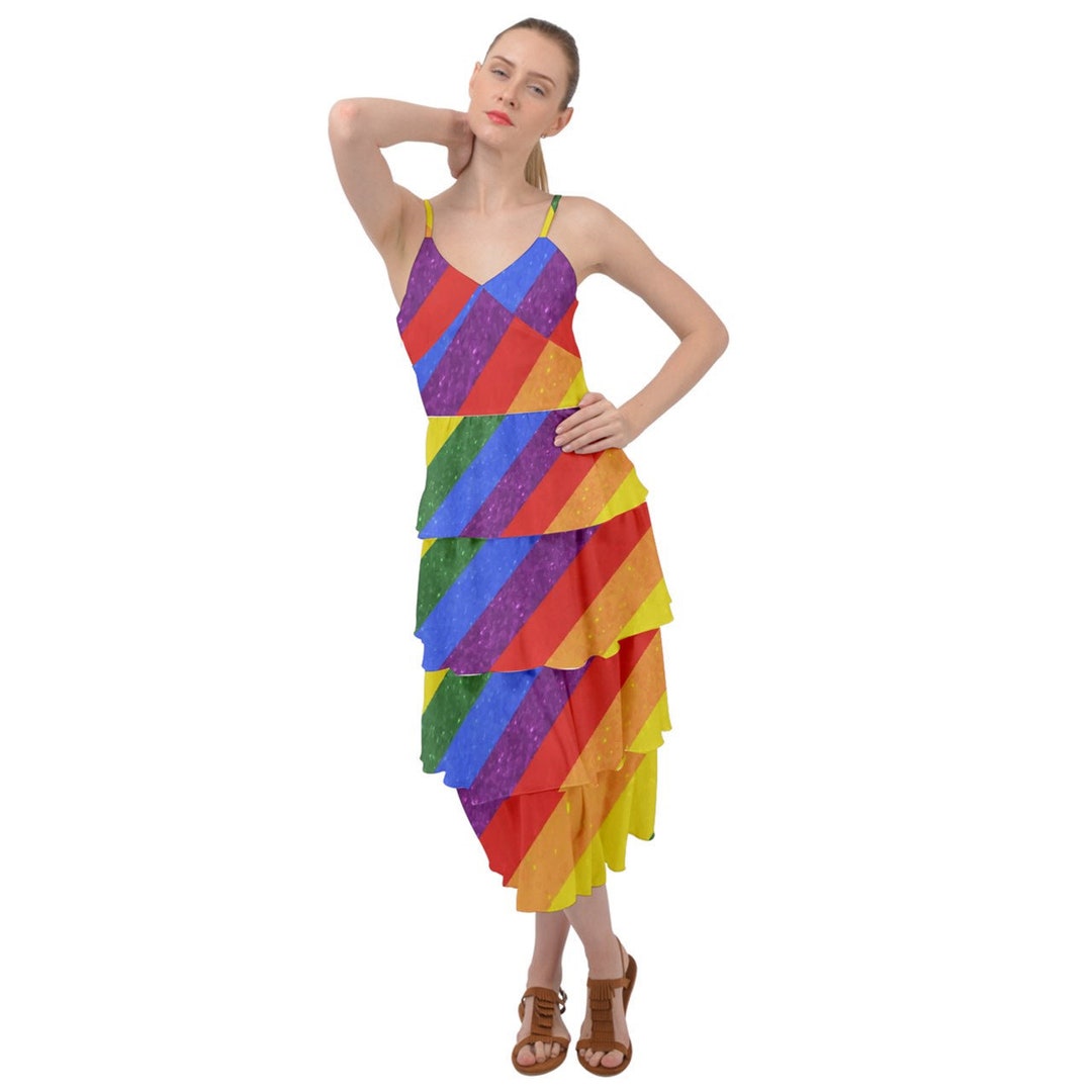 Rainbow Pride Gay Pride LGBTQ Pride Layered Bottom Dress Midi ...