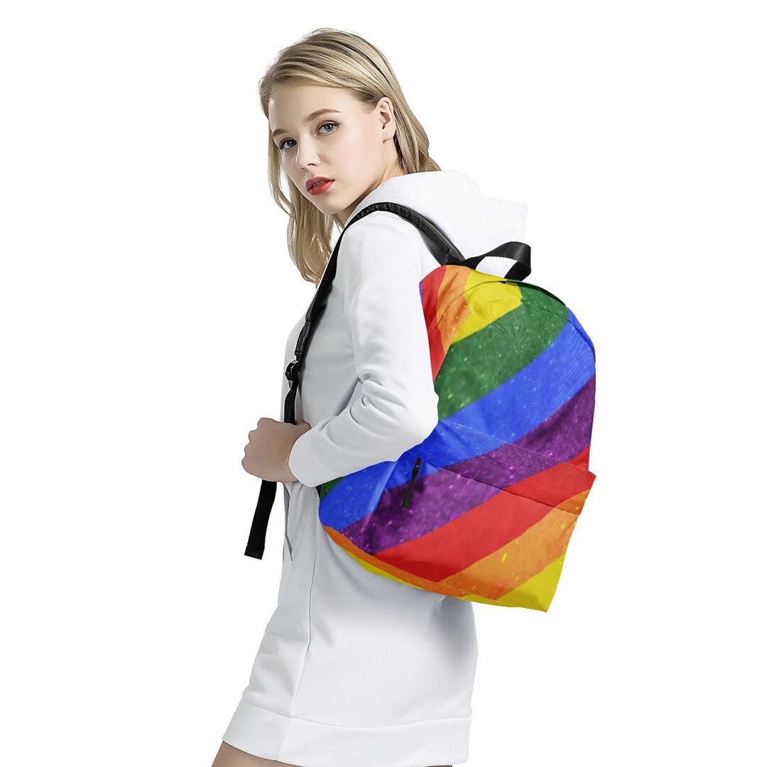 Vibrant Rainbow LGBT Pride Large Backpack for Travel, School, and ...