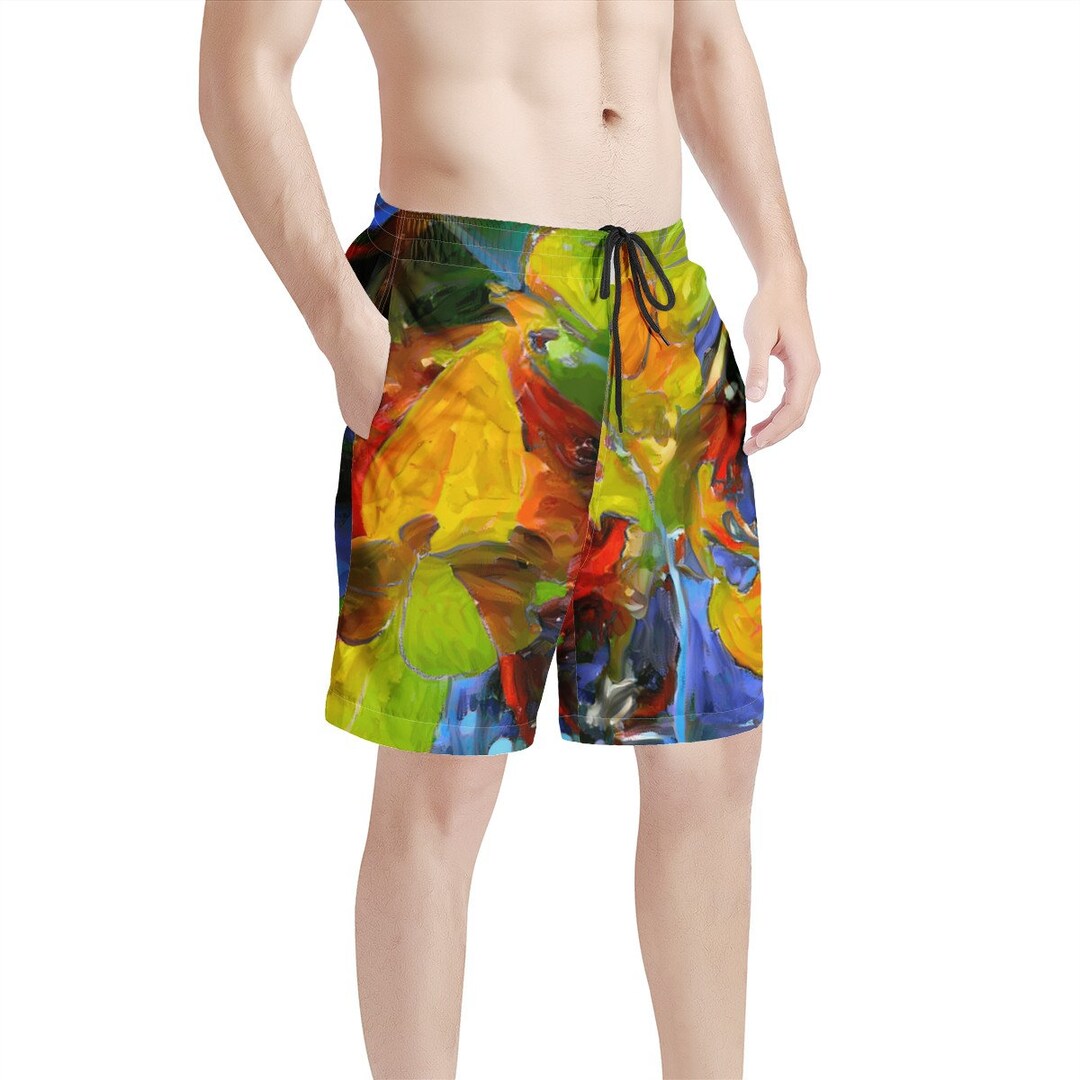 Men's Tropical Boardshorts for Swimming, Surfing, and Beach Activities ...