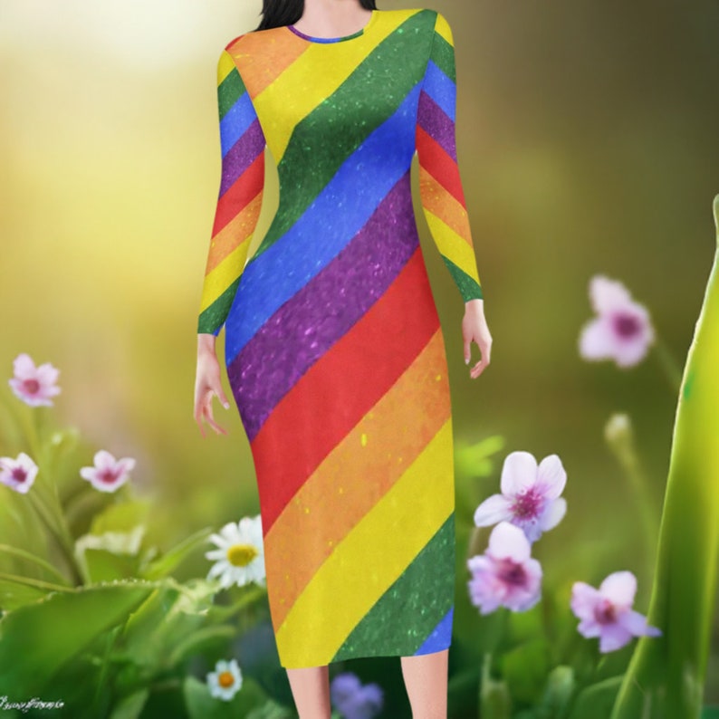 LGBTQ Pride Women Bodycon Midi Sheath Dress up to 4XL - Etsy