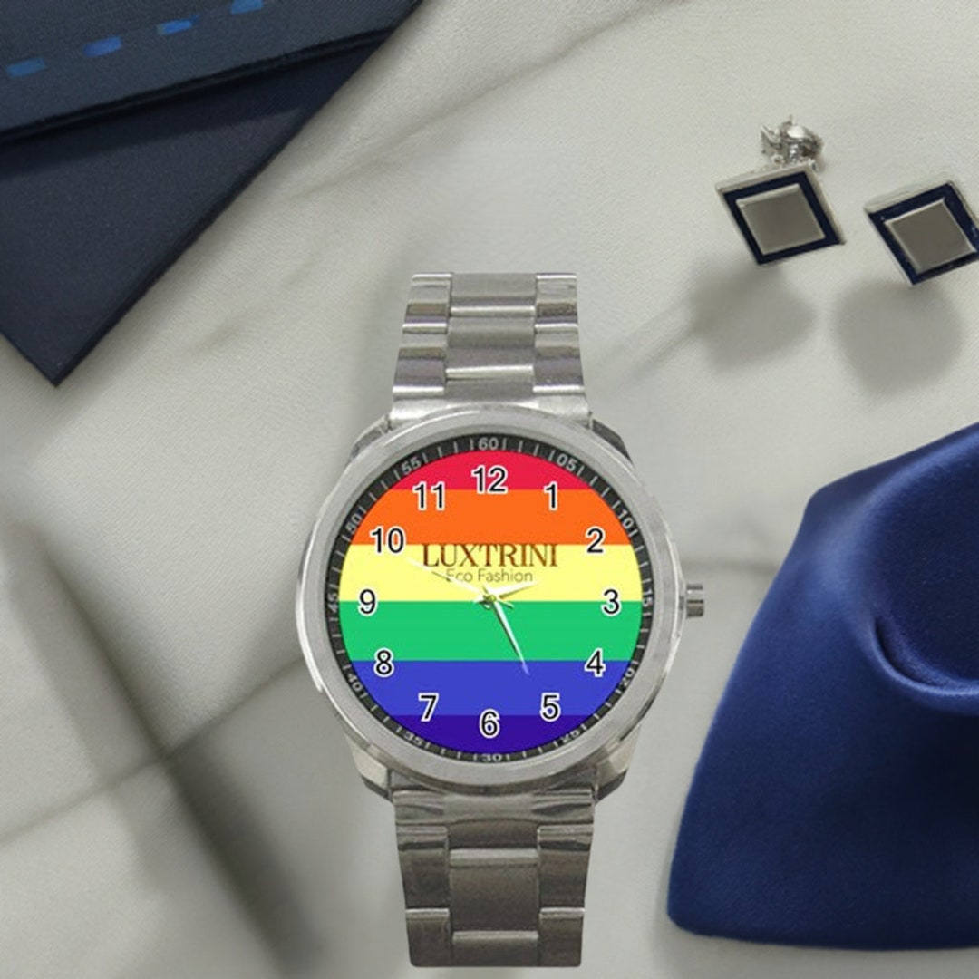 LGBTQ Rainbow Pride 12 Sport Metal Watch - Etsy