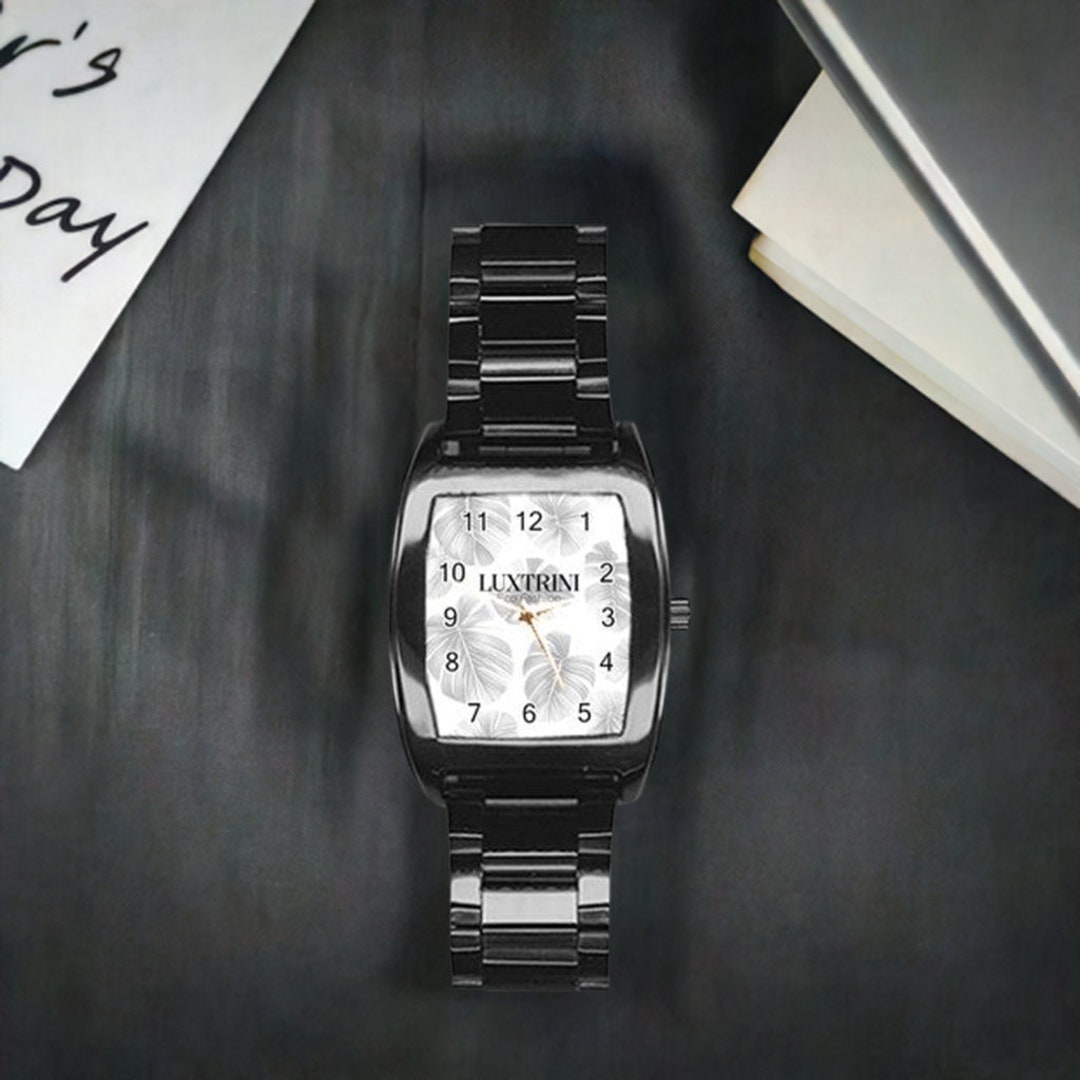 White Monstera Stainless Steel Barrel Watch - Etsy