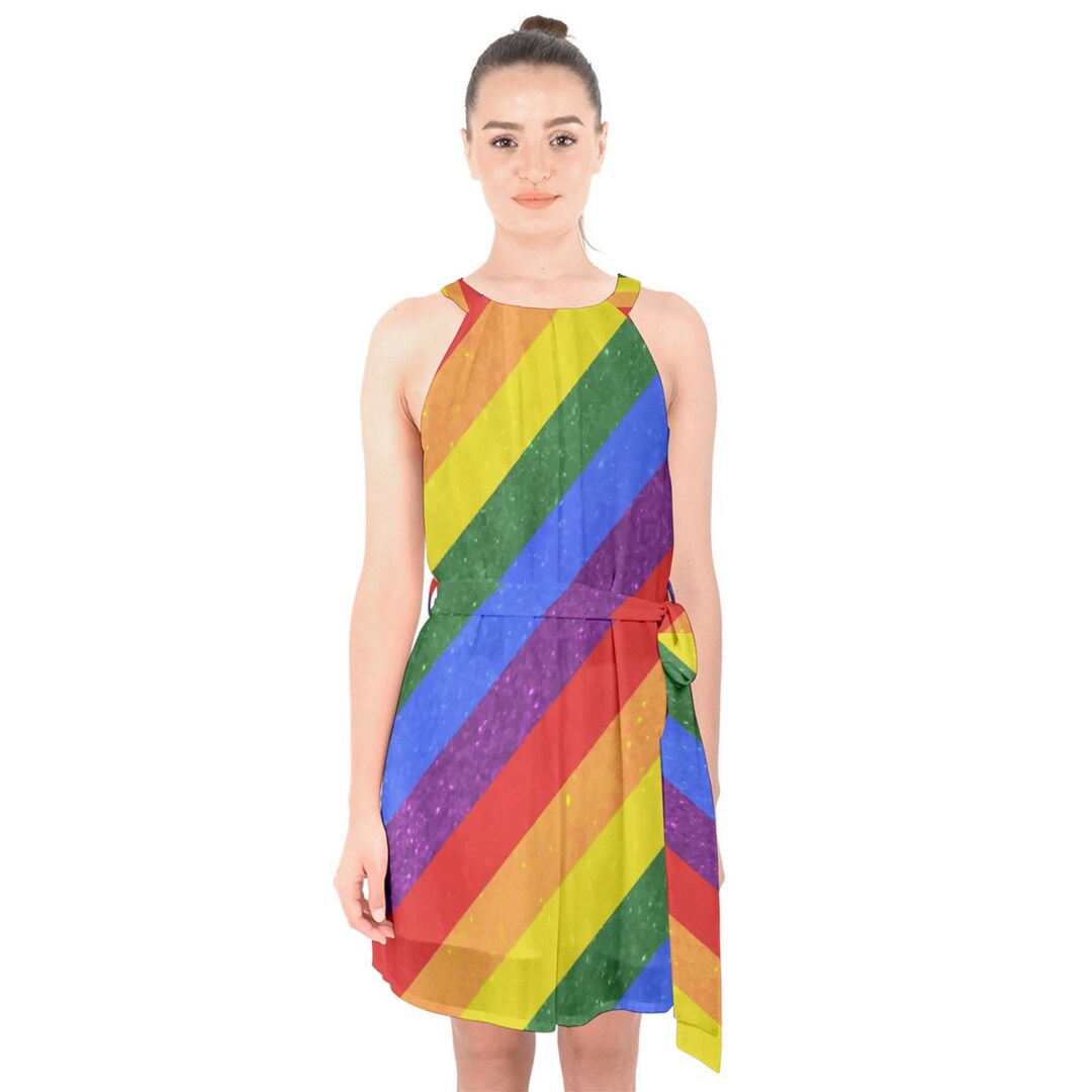 Rainbow Pride Gay Pride LGBTQ Pride Halter Collar Waist - Etsy