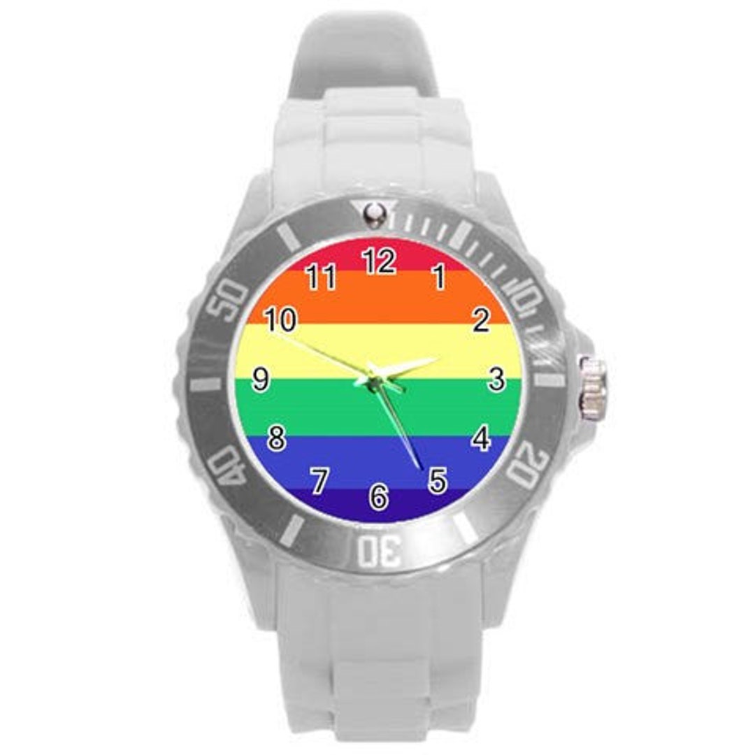 LGBTQ Rainbow Pride 12 Round Plastic Sport Watch L - Etsy